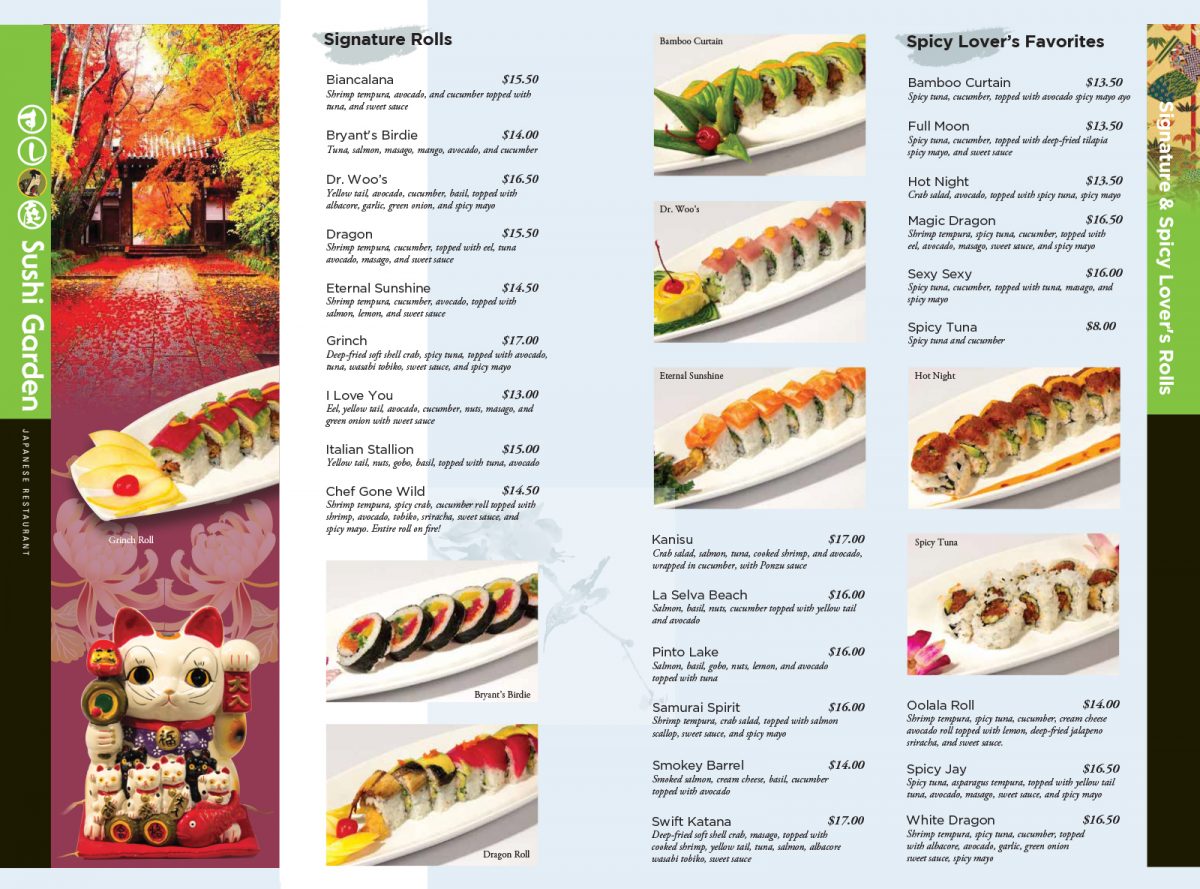 MENU – SUSHI GARDEN JAPANESE RESTAURANT