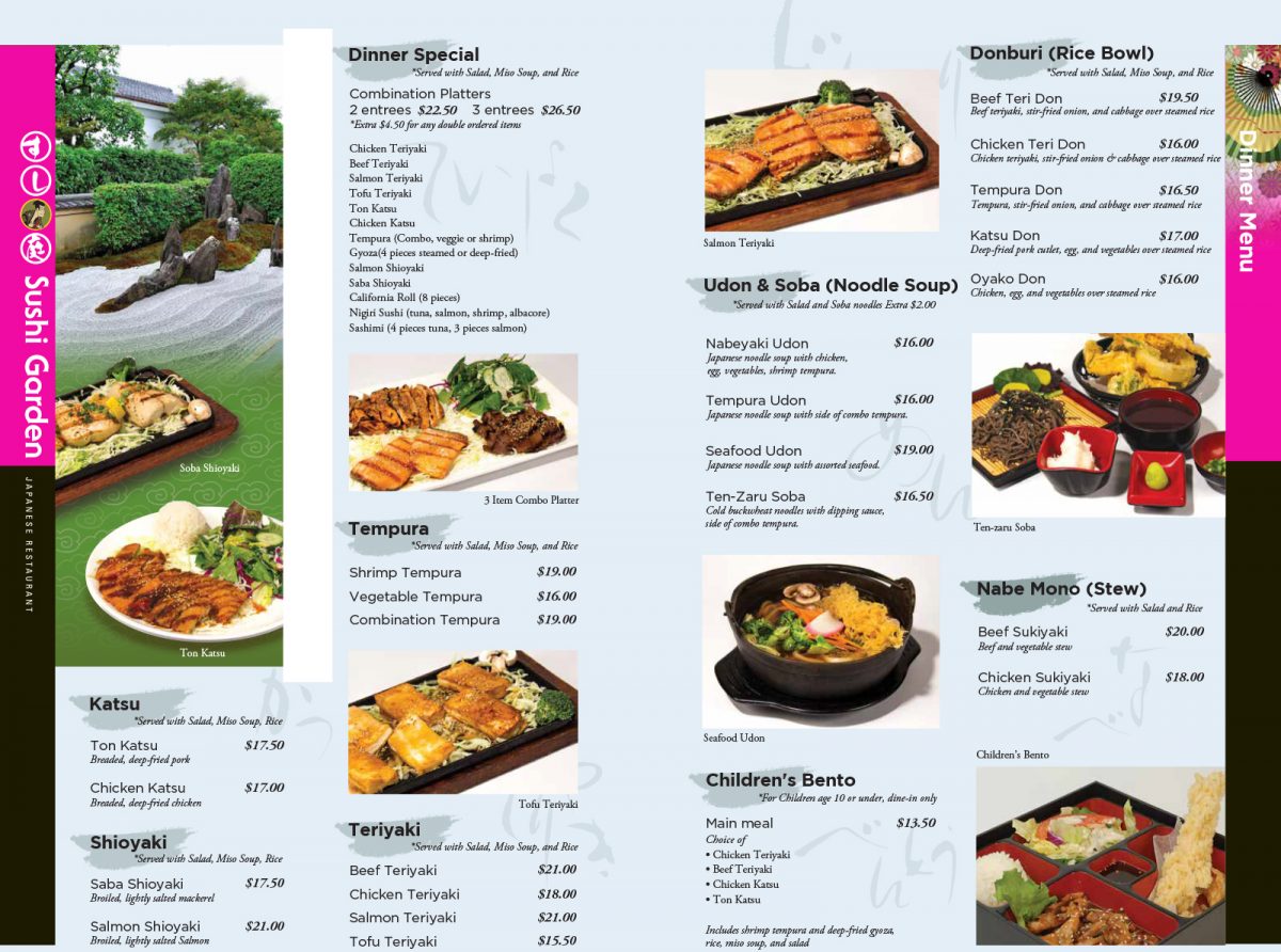 MENU – SUSHI GARDEN JAPANESE RESTAURANT